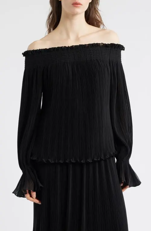 Kobi Halperin Elizabeth Plissé Off-the-shoulder Top