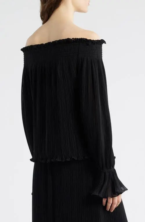 Kobi Halperin Elizabeth Plissé Off-the-shoulder Top