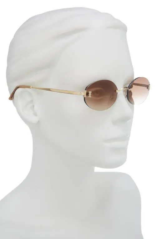 Cartier 55mm Rimless Oval Sunglasses