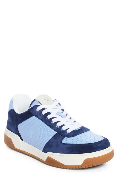 Valentino Garavani Sparity Low Top Sneakers - Popeline Blue Multi