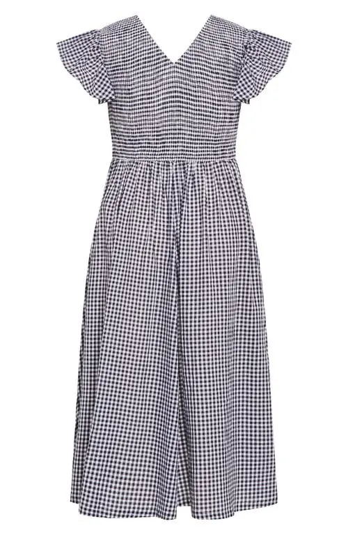 City Chic Laureli Gingham Flutter Sleeve Midi Dress
