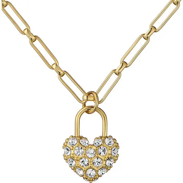 Ted Baker London Paris Statement Pavé Crystal Padlock Pendant Necklace - Gold Tone/clear Crystal