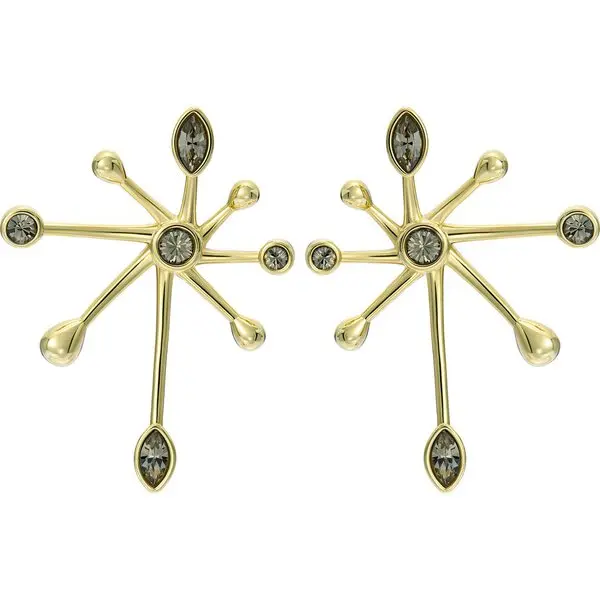 Ted Baker London Stella Crystal Starburst Earrings - Gold Tone/black Crystal