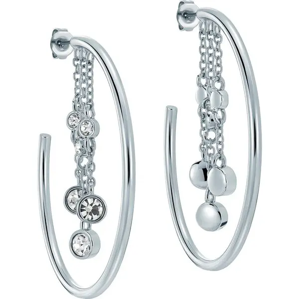 Ted Baker London Cassidy Cascade Hoop Earrings - Silver Tone/clear Crystal