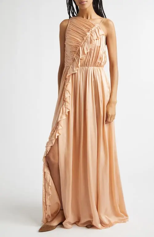 Ulla Johnson Aisha One-shoulder Pleated Maxi Dress - Sand