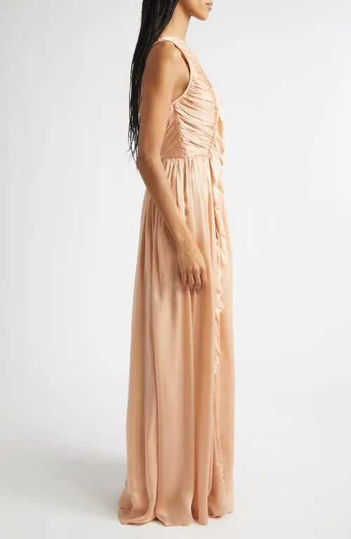 Ulla Johnson Aisha One-shoulder Pleated Maxi Dress - Sand