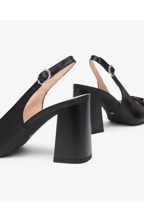 NEROGIARDINI Chain Detail Slingback Block Heel Pumps - Black