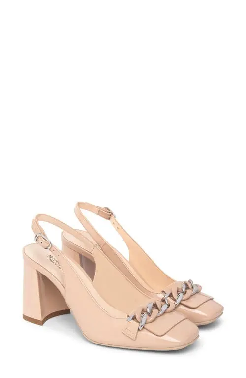 NEROGIARDINI Chain Slingback Pumps - Natural
