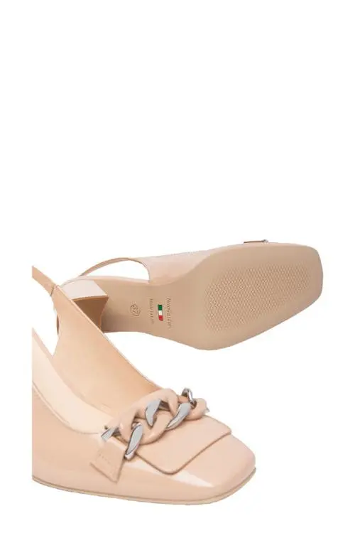 NEROGIARDINI Chain Detail Slingback Block Heel Pumps