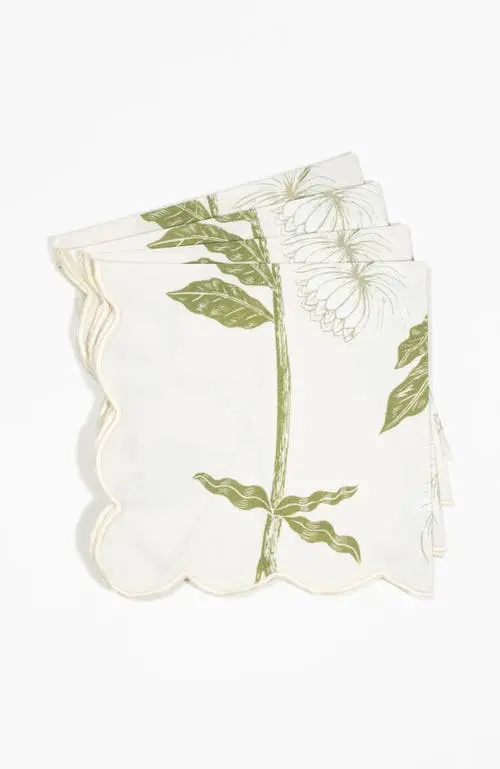 BOND & GRACE Storytime Dahlias Dinner Napkinsset Of Four