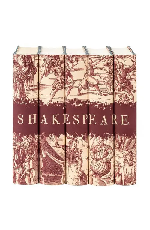 JUNIPER BOOKS William Shakespeare Engraving Book Set - Red