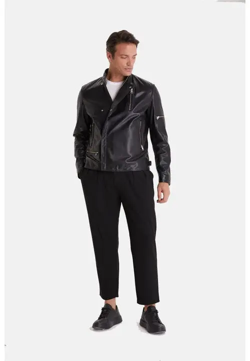 FURNIQ UK Leather Biker Jacket