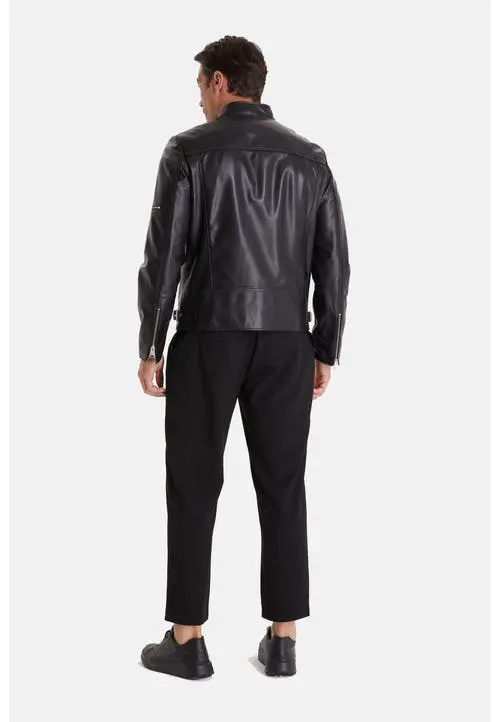 FURNIQ UK Leather Biker Jacket