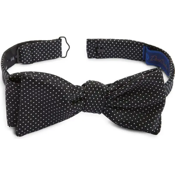 David Donahue Silk Bow Tie - Black/white