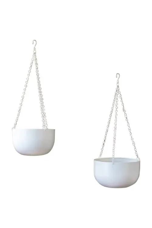JUNGLE CLUB Cleo Hanging Planter - White
