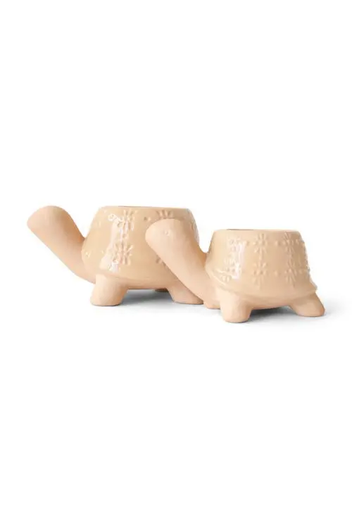 JUNGLE CLUB Turtle Planter Duo - Sand