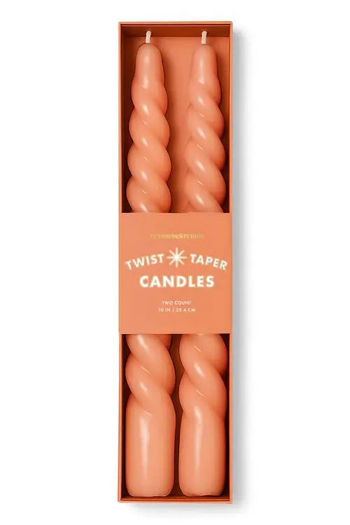 SUNSHINE STUDIOS Twist Taper Candles - Rust