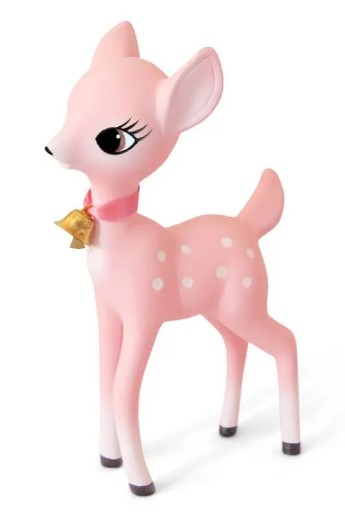 SUNSHINE STUDIOS Retro Deer Holiday Figurine - Pink