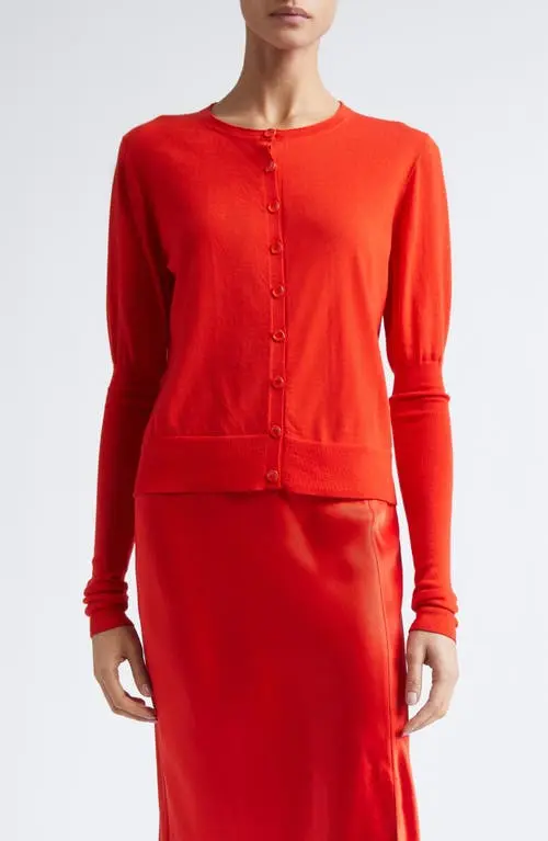 JASON WU Merino Wool Puff Sleeve Cardigan
