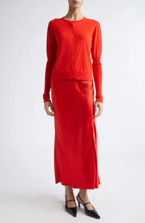 JASON WU Merino Wool Puff Sleeve Cardigan
