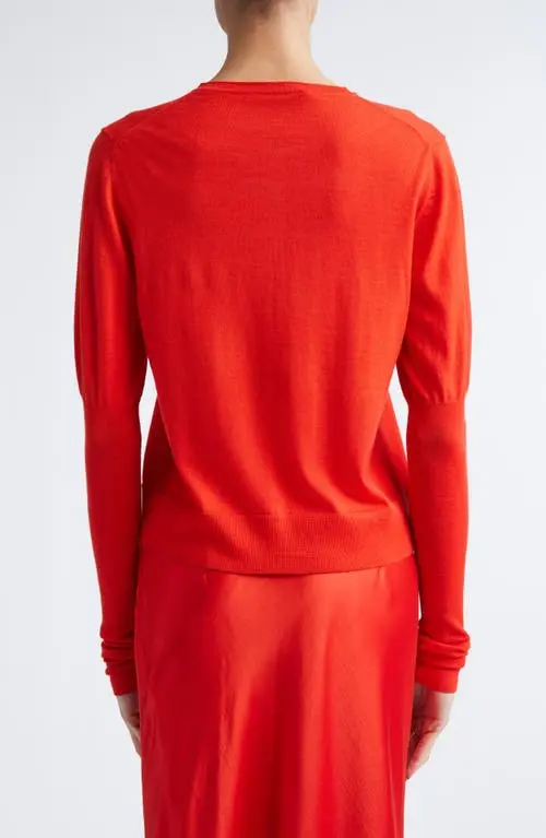 JASON WU Merino Wool Puff Sleeve Cardigan