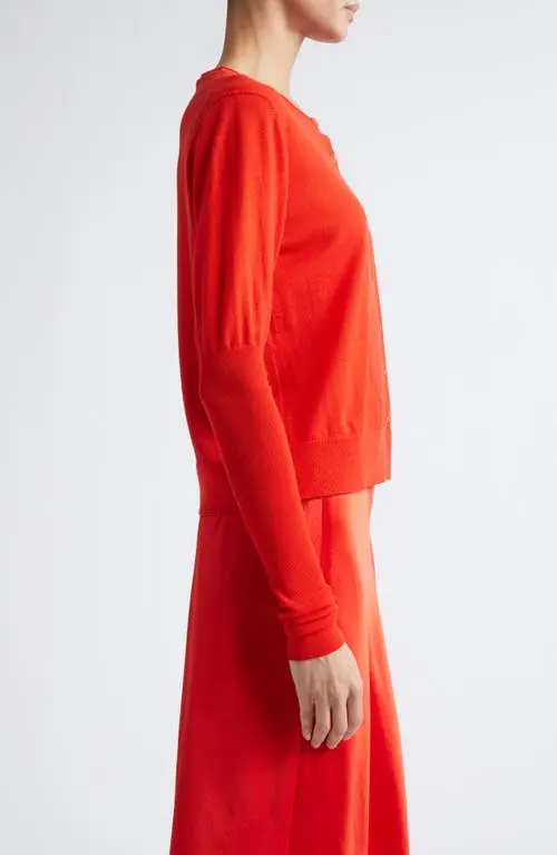 JASON WU Merino Wool Puff Sleeve Cardigan