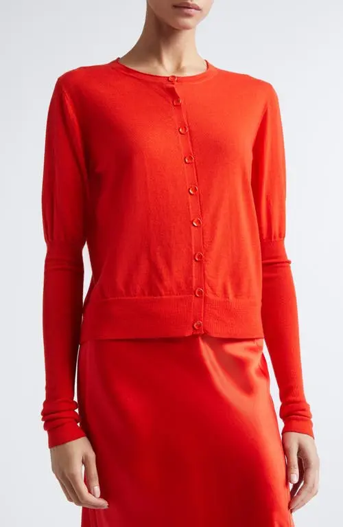 JASON WU Merino Wool Puff Sleeve Cardigan