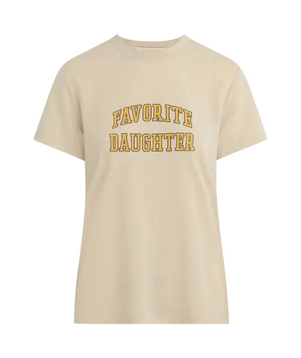 FAVORITE DAUGHTER Collegiate Classic Graphic T-shirt - Stone/dijon