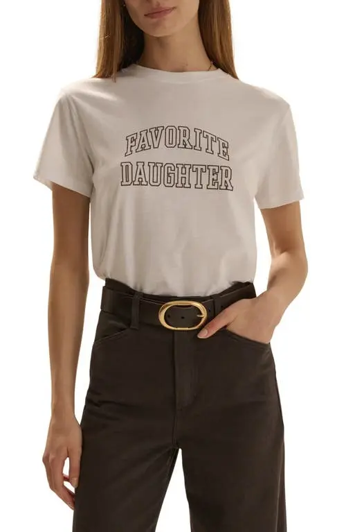 FAVORITE DAUGHTER Collegiate Classic Graphic T-shirt - White/espresso