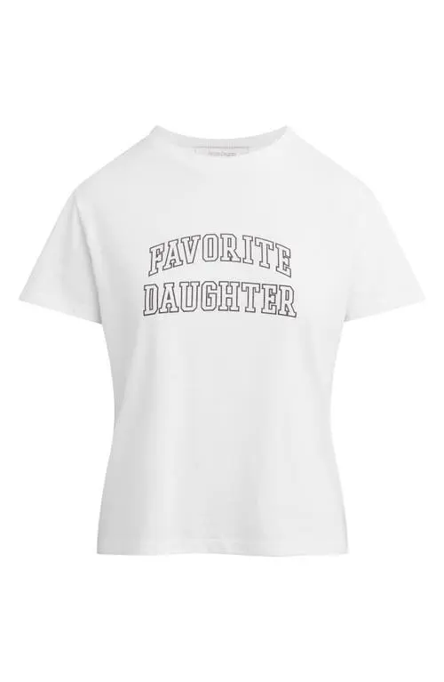 FAVORITE DAUGHTER Collegiate Classic Graphic T-shirt - White/espresso
