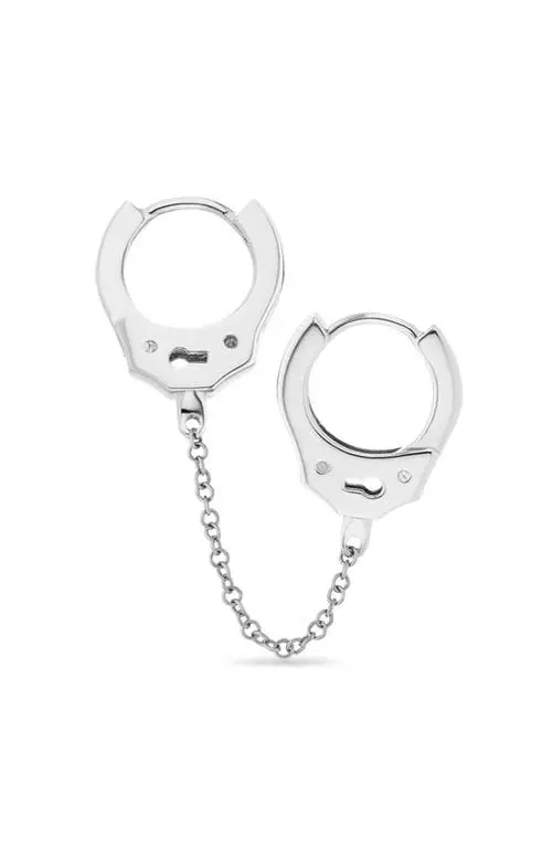 MARIA TASH Handcuff Chain Multi Piercing Hoop Earring - White Gold