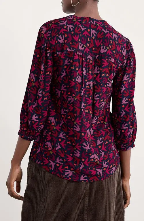 SEASALT CORNWALL Willow Path Bird Print Popover Top