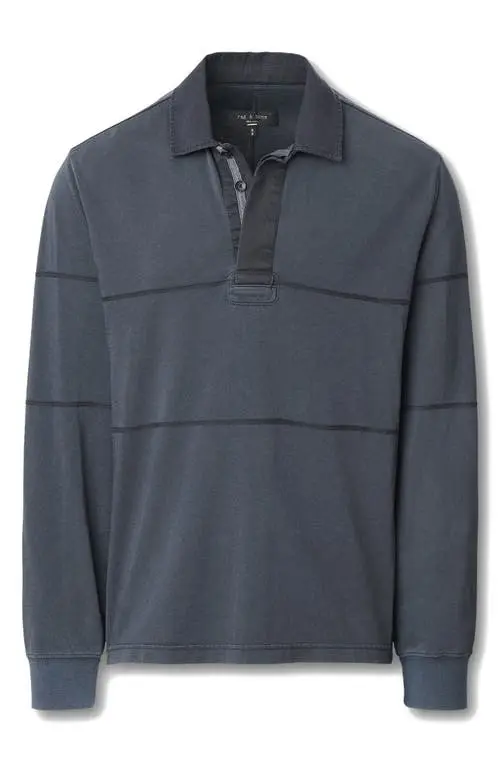 Rag & Bone Washed Rugby Shirt - Washed Black