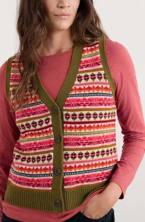 SEASALT CORNWALL Percella Cove Fair Isle Merino Wool-blend Vest - Knit Scillia Aran Multi