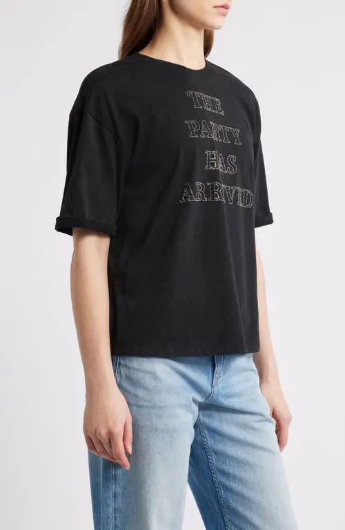 BOSS Evi Rhinestone Embellished Cotton Graphic T-shirt