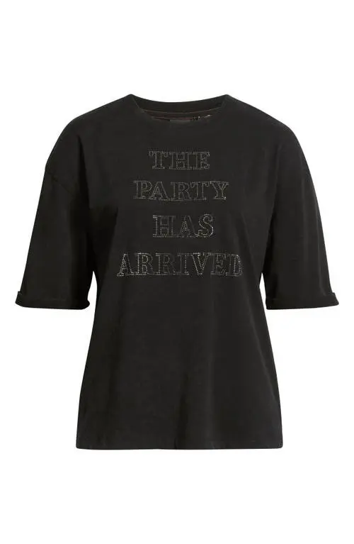 BOSS Evi Rhinestone Embellished Cotton Graphic T-shirt