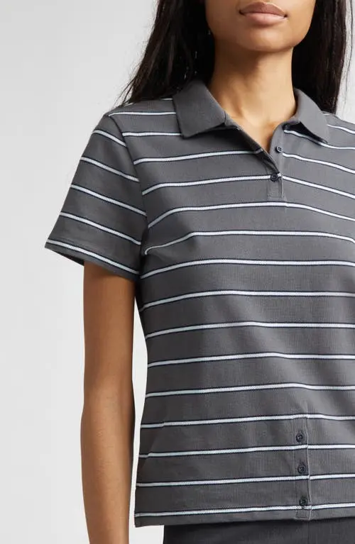 Paloma Wool Julieta Stripe Cotton Piqué Polo - Grey