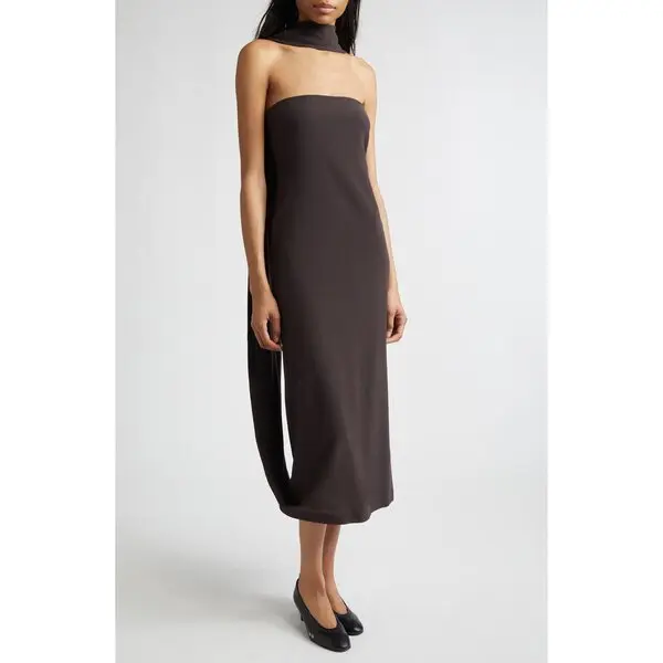 Paloma Wool Alberch Strapless Wool Blend Midi Dress