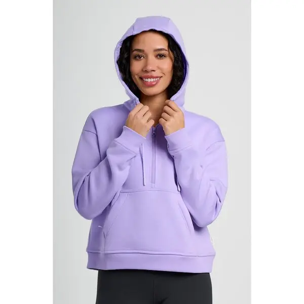 FREE FLY Fleece Half-zip Hoodie - Bright Lavender