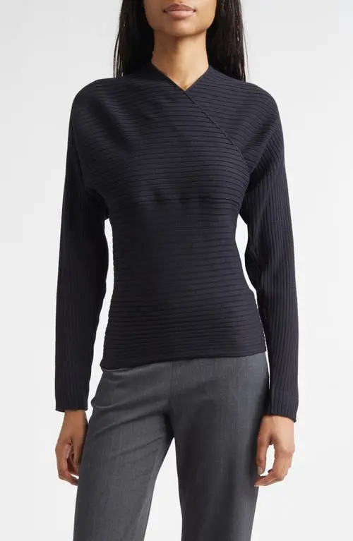 Paloma Wool Polenta Extrafine Merino Wool Rib Sweater - Dark Grey