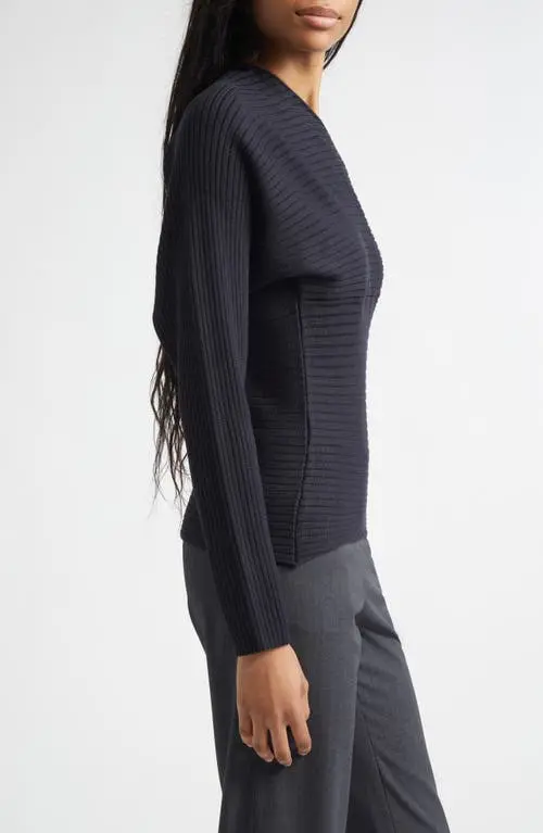 Paloma Wool Polenta Extrafine Merino Wool Rib Sweater - Dark Grey