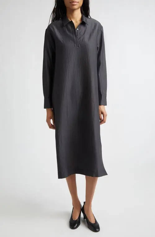 Paloma Wool Espon Long Sleeve Wool & Silk Midi Shirtdress