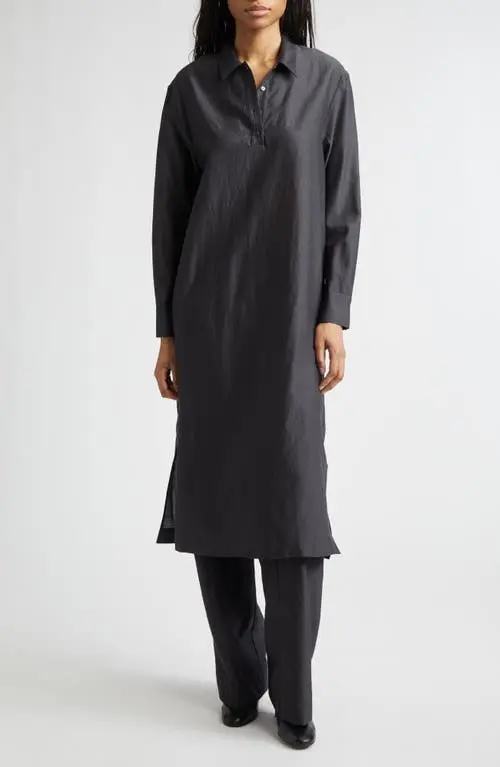 Paloma Wool Espon Long Sleeve Wool & Silk Midi Shirtdress