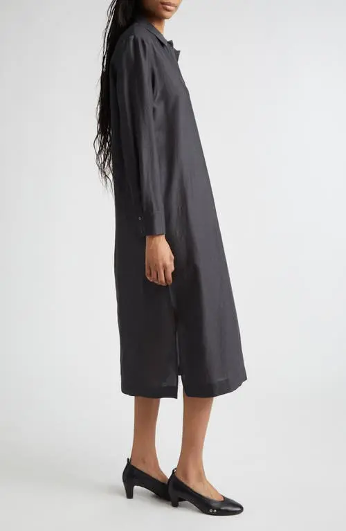 Paloma Wool Espon Long Sleeve Wool & Silk Midi Shirtdress
