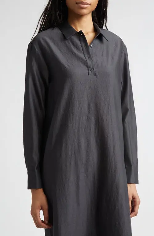 Paloma Wool Espon Long Sleeve Wool & Silk Midi Shirtdress