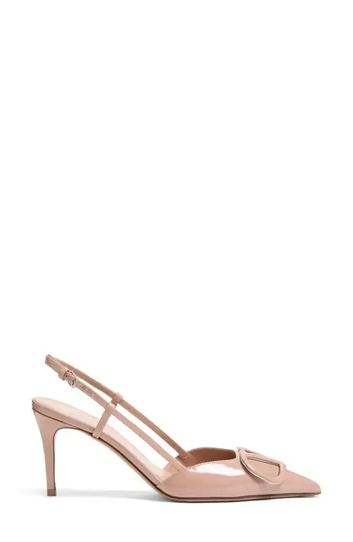 Valentino Garavani Vlogo Pointed Toe Slingback Pumps - Dusty Rose