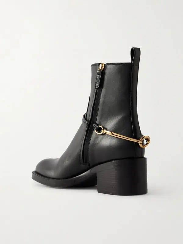 Chloé Dakota Embellished Leather Ankle Boots