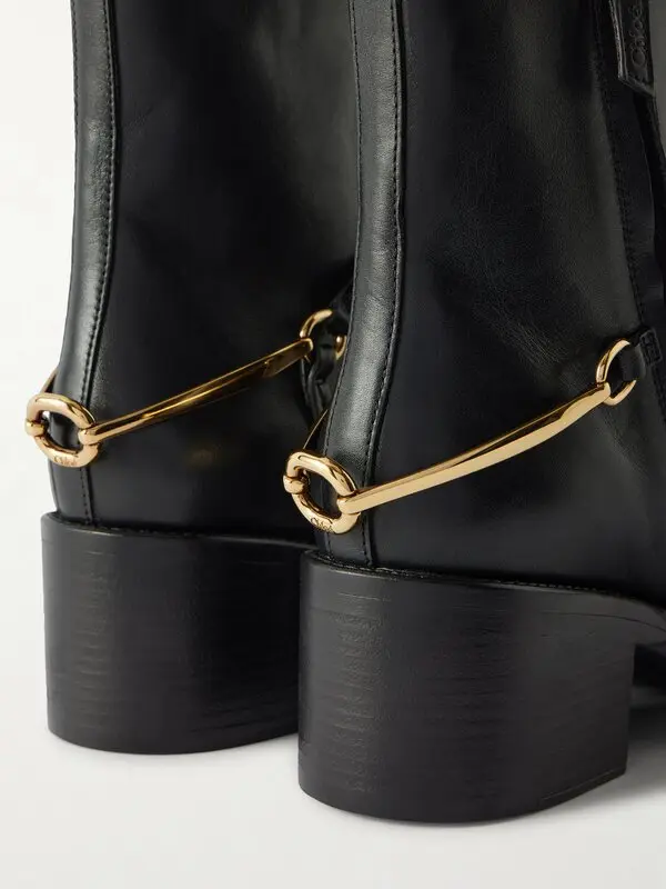 Chloé Dakota Embellished Leather Ankle Boots