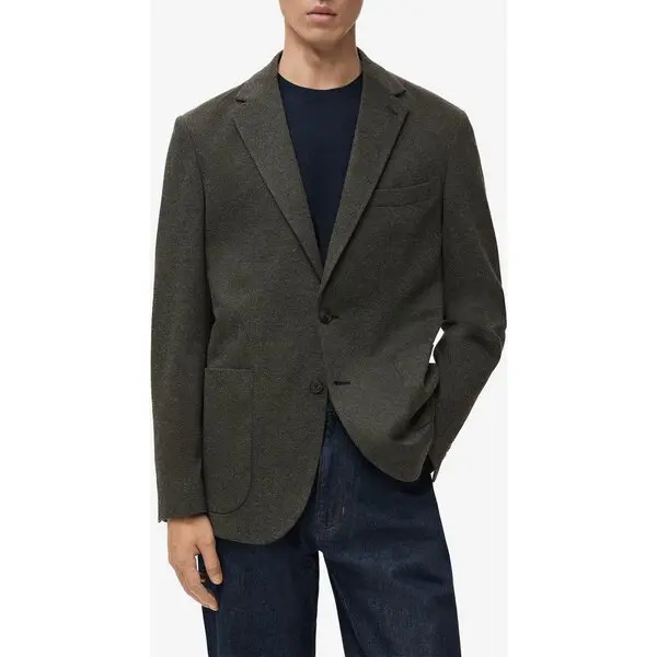 Mango Slim Fit Blazer - Grey