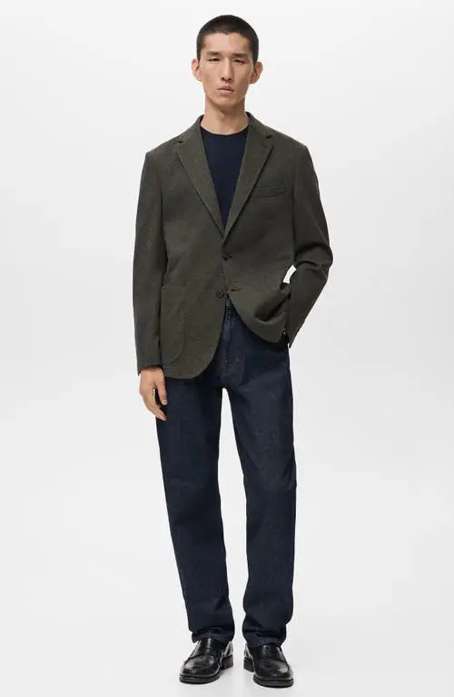 Mango Slim Fit Blazer - Grey
